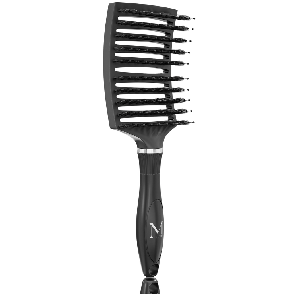 Anti-Klit Zwart Haarborstel | Curved Haarborstel Zwart | MOONIE'S